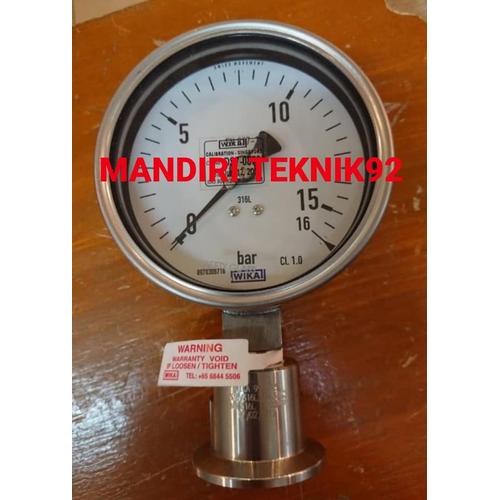Jual WIKA Pressure Gauge 232.50.100 + Diaphram Seal 990.22 Rng 16 Bar 1 ...