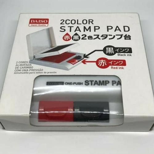 Jual Daiso 2 Color Stamp Pad Red Black Tinta Stempel Bed Hitam Merah ...
