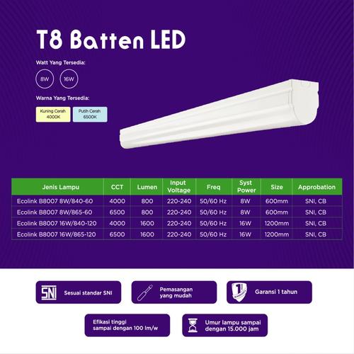 Jual TL LED Batten T8 Ecolink By Philips 16W (1200mm) - Kab. Tangerang ...