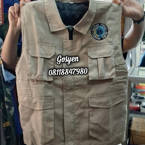 Jual rompi ripstok kerah/custom design rompi ripstok/bordir rompi ...