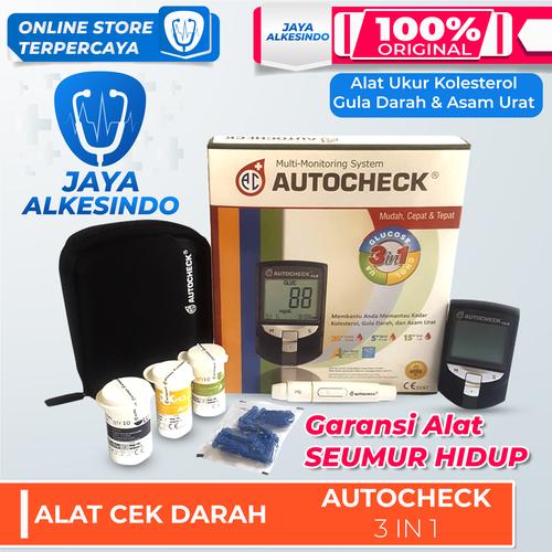 Jual Autocheck GCU 3 in 1 alat cek Gula darah Kolesterol dan Asam urat ...