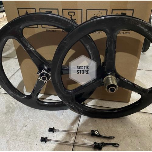 Jual wheelset luce carbon 3 spoke 16 349 for Fnhon minivelo deca ...