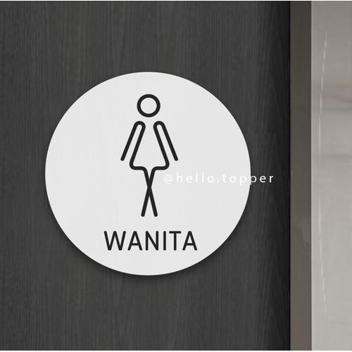 Jual Toilet Signage Akrilik Bulat - Wanita | Sign WC | Restroom ...