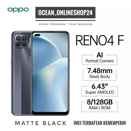 Jual OPPO RENO4 F RENO 4F RENO 4 F - RAM 8GB 128GB - MATTE BLACK -GRS ...