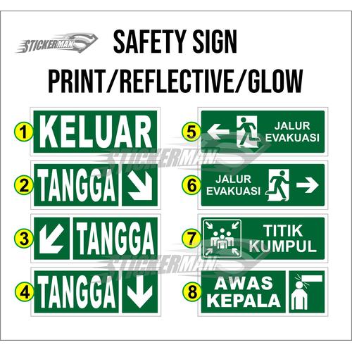 Jual STIKER SAFETY SIGN / ARAH EVAKUASI Uk. 30cm x 10 cm (TANPA ACRYLIC ...