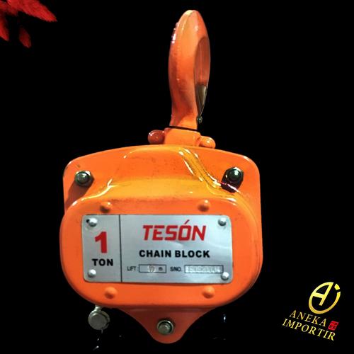 Promo Teson Chain Block 1 Ton x 15 Meter Takel Katrol Hoist Chainblock ...