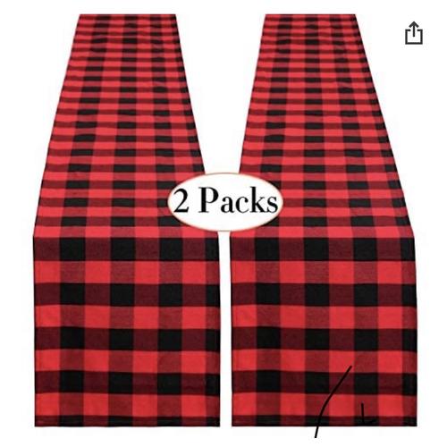 Jual Taplak Meja Makan Christmas Buffalo Check Table Runner 2 Pack ...