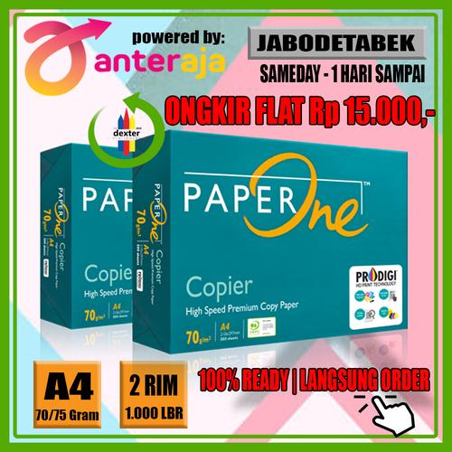 Jual (PAKET 2 RIM) KERTAS HVS A4 75GRAM PAPERONE/ COPY PAPER/ BMO/ 70 GR - A470 RNDOM MERK ...