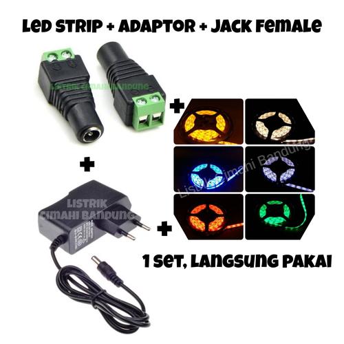 Jual led strip set 5 meter plus adaptor dan jack female - Putih - Kota ...