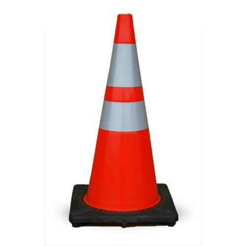 Jual Safety cone / kerucut / Traffic cone base hitam bahan rubber 75cm ...