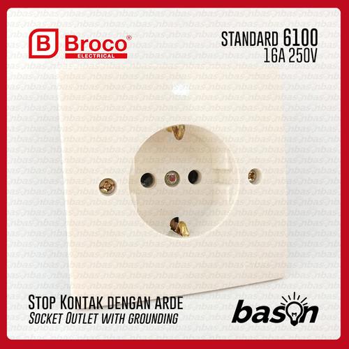 Promo BROCO 6100 STD Socket Outlet 16A 250V Cream | EU Socket with ...