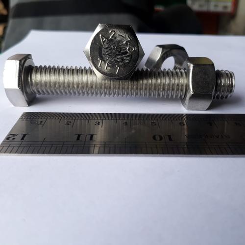 Jual BAUT M12X80 STAINLESS STEEL SS BAUT MUR M12 X 80 SUS 304 KUNCI 19 ...