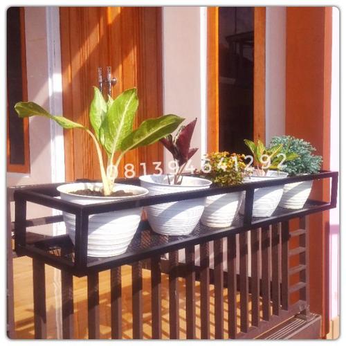 Jual Gantungan pot panjang besi pagar railing balkon panjang 125 cm ...