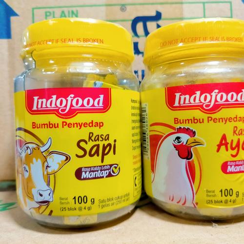Jual bumbu penyedap indofood rasa ayam/sapi 100g(25blok@4g) - ayam ...
