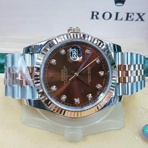Jual Jam Kw Super Rolex Datejust 41Mm Brown Dial Lapis Emas Best Clone ...