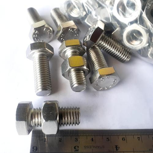Jual BAUT M12X30 STAINLESS STEEL SS BAUT MUR M12 X 30 SUS 304 KUNCI 19 ...