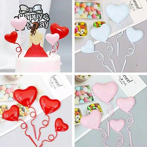 Jual Topper Cake Balon Hati / Heart Shape / 4 Pcs Per Pack / Dekorasi ...