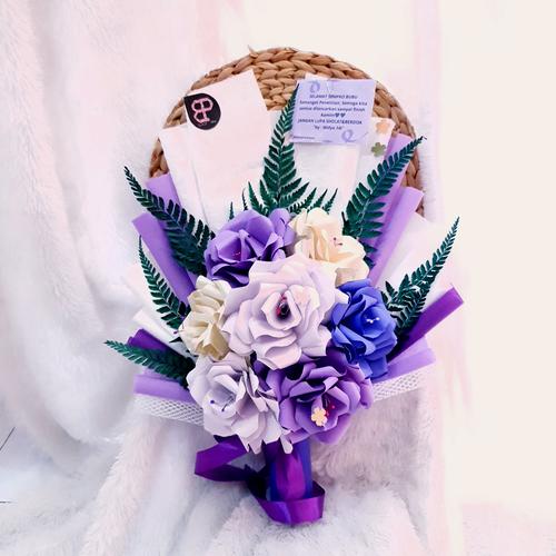 Jual Bucket Bunga Kertas 7 Tangkai / Bouquet Bunga Wisuda Murah - Ungu ...