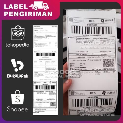Jual STICKER CETAK LABEL PENGIRIMAN TOKOPEDIA UK. 100 X 46 M ...