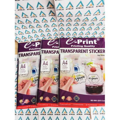 Jual Kertas Sticker A4 Transparent Sticker Paper E-Print - Jakarta ...