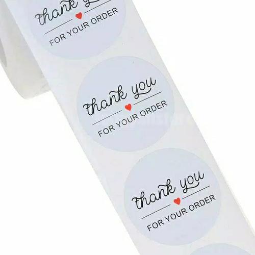 Jual Sticker roll isi 1pc stiker label thank you for your order white ...