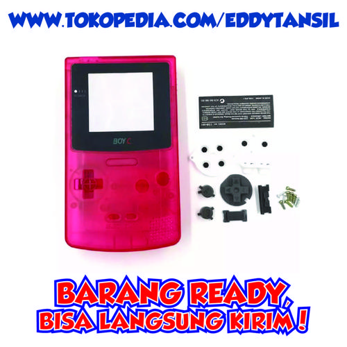 Jual Nintendo Gameboy Color GBC casing shell Game Boy merah transparan ...