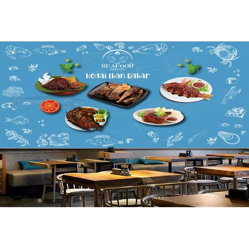 Jual PROMO WALLPAPER DINDING 3D CUSTOM MOTIF MENU KEDAI CAFE RESTAURANT ...