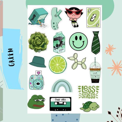 Jual STICKER AESTHETIC TUMBLR GREEN CASE HP LAPTOP STICKER SET STICKER ...