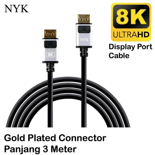 Jual Kabel DisplayPort to Display Port UHD 8K 4K NYK DP to DP M Male 3M ...