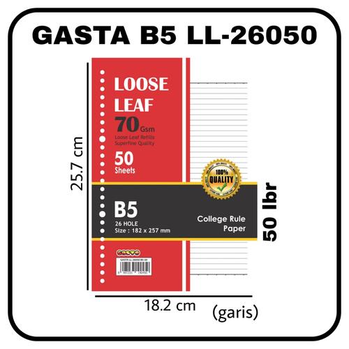 Jual KERTAS BINDER NOTE B5 GARIS 26 LUBANG 50 LEMBAR ISI ULANG LOOSE ...