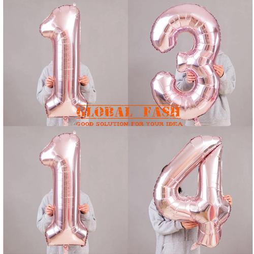 Jual Balon foil angka rose gold 80 cm / balon angka jumbo / balon jumbo ...