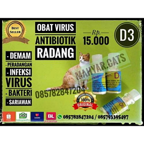 Jual Obat kucing D3 antibiotik untuk demam kucing radang dll - Kab ...