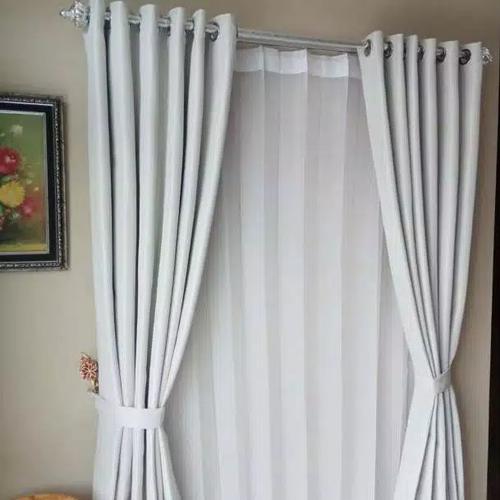 Promo Gorden/hordeng/korden jendela pintu minimalis warna putih - Putih ...