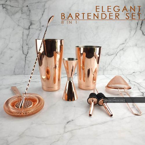 Jual Elegant Bartender Set SUS304 Mewah Gold Rosegold 8 in 1 Shaker ...