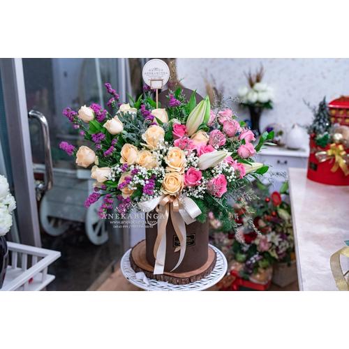 Jual Flower Box Bunga Asli Kotak Fresh congratulations birthday ...
