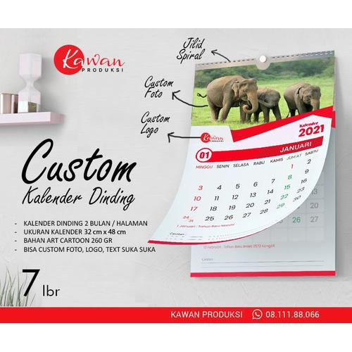 Jual Cetak Kalender Dinding A3+ Custom Kalender Murah Jilid Spiral ...