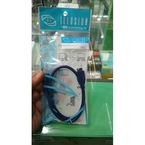 Jual Illusion Kabel USB 3.0 AM - Micro B/kabel hdd external 3.0 - Biru ...