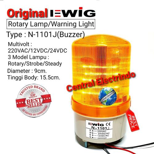 Jual Rotary Lamp LED N1101J (Buzzer) KUNING Multivolt/3 Model. - Kota ...