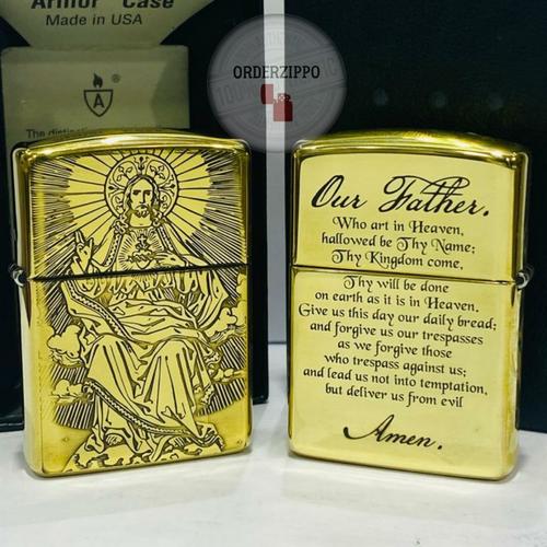 Jual Zippo Original Armor Jesus Christ Our Father 2 sisi Japan ...