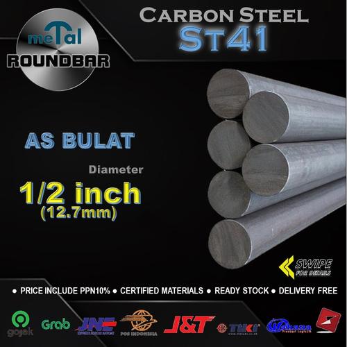 Jual AS BULAT SHAFT BAR ROUNDBAR MILD STEEL ST41 AISI 1018 DIA 1/2 ...