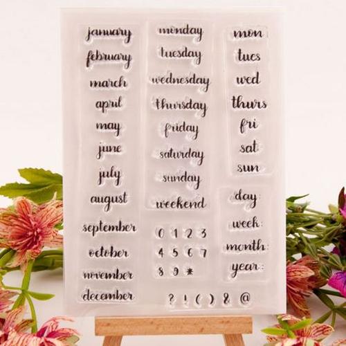 Jual Clear Stamp Day Month Number Letter - Stempel Transparan/Bening ...