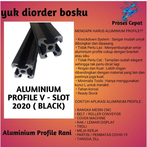 Jual Aluminium Profile V - SLOT 2020 ( Black )Termurah - Kab. Bekasi ...