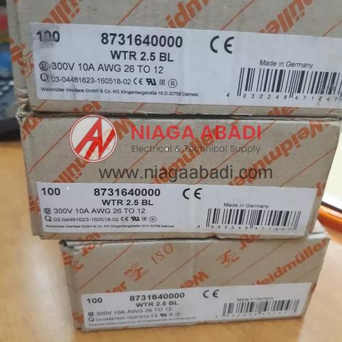Jual Terminal Weidmuller WTR 2.5 WTR2.5 BL Blue Biru 300V 10 AWG 26 to ...
