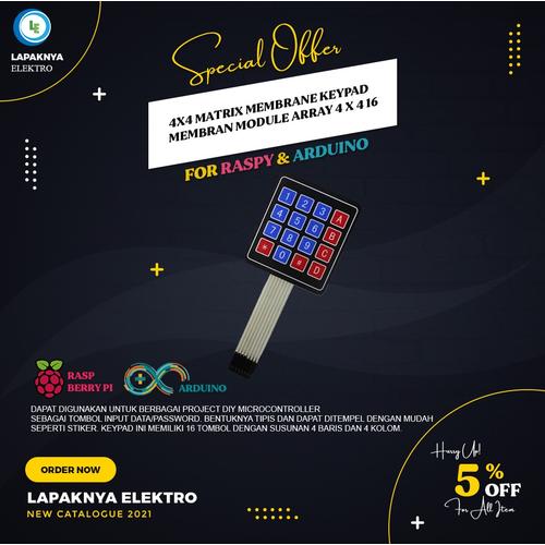 Jual Keypad for Arduino Membran Module Array 4 x 4 Tombol Membran - Kab ...