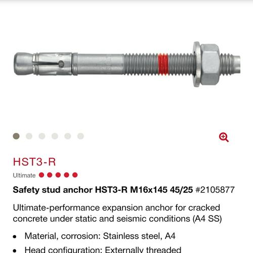 Jual HILTI DYNABOLT DINABOLT TRUBOLT HST3-R / HST-R M16 X 145MM ...