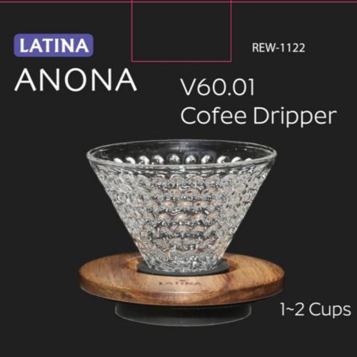 Jual Latina ANONA V60 strawberry coffee dripper 1-2 cups + filter 40P ...