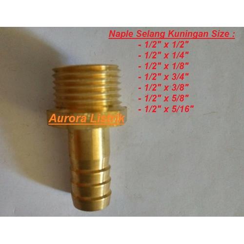 Jual Nepel Selang Ukuran 1/2 Inch Kuningan Male Drat Luar KUNINGAN - 1/ ...