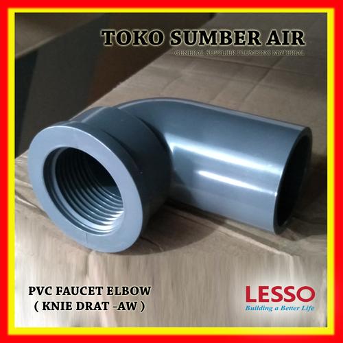 Jual PVC FAUCET ELBOW 1 INCHI - AW – KNEE DRAT DALAM MERK LESSO per 5 ...