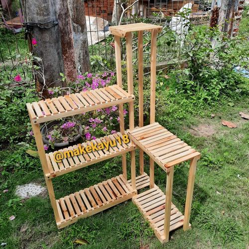 Jual Rak tanaman sudut Rak tananan letter L - coklat tua, 100x20x100 ...