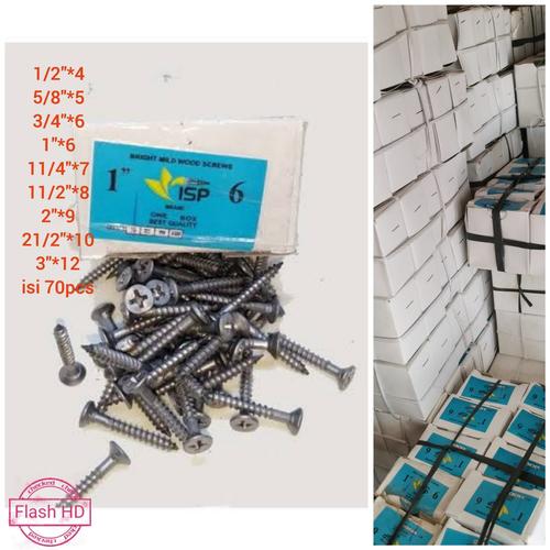 Jual sekrup kayu isp / wood screw / sekrup / sekrup kayu - 1"×6 ...